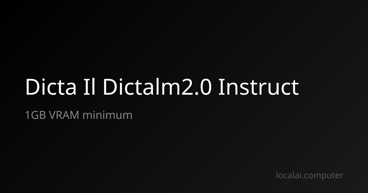 Dicta Il Dictalm2.0 Instruct: VRAM Needs, GPU Requirements