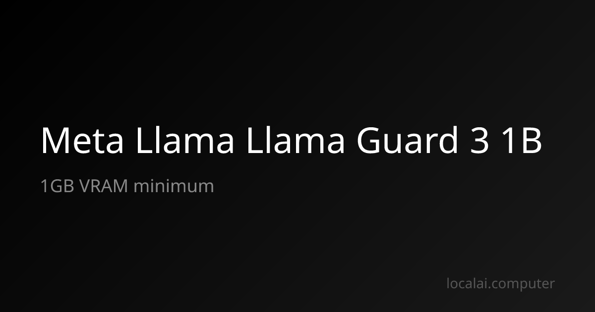 Meta Llama Guard 3 1B: VRAM Needs, GPU Requirements & Benchmark…