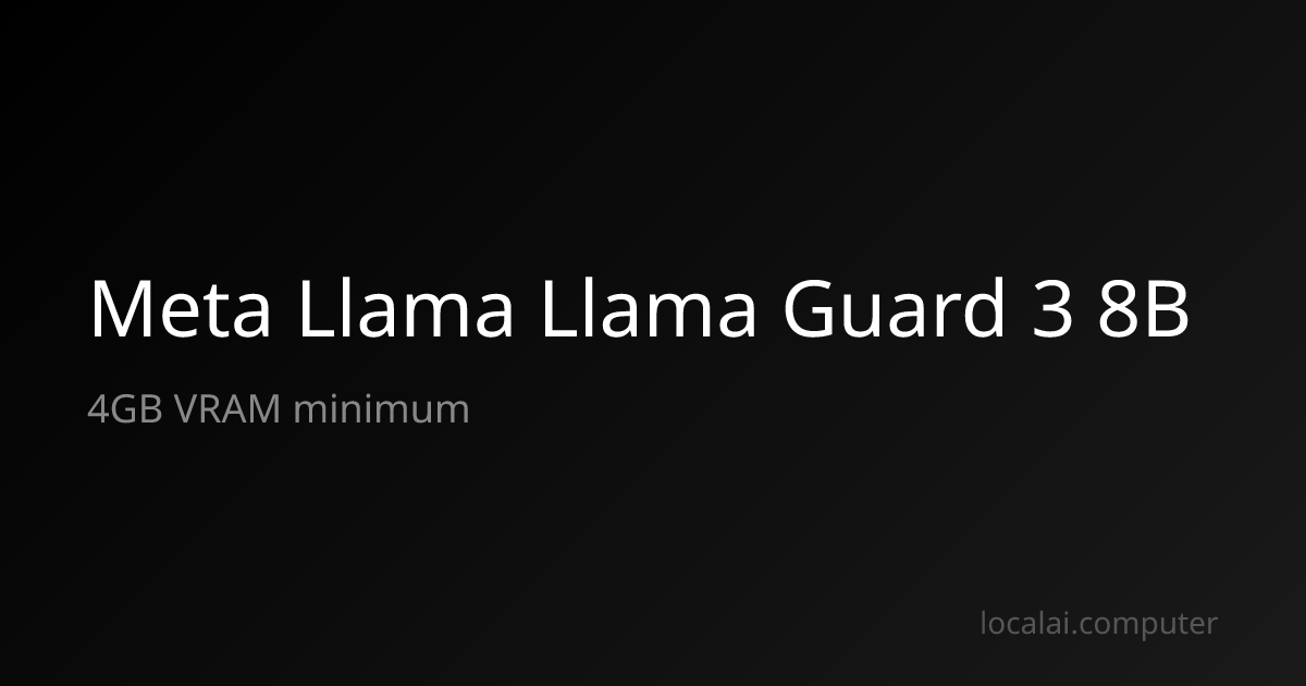 Meta Llama Guard 3 8B: VRAM Needs, GPU Requirements & Benchmark…
